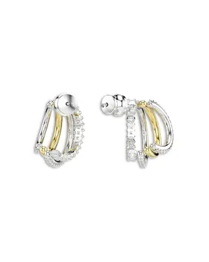 SWAROVSKI Hyperbola Crystal Split Hoop Earrings - Silver/gold