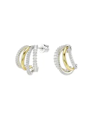 SWAROVSKI Hyperbola Crystal Split Hoop Earrings - Silver/gold