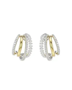 SWAROVSKI Hyperbola Crystal Split Hoop Earrings - Silver/gold