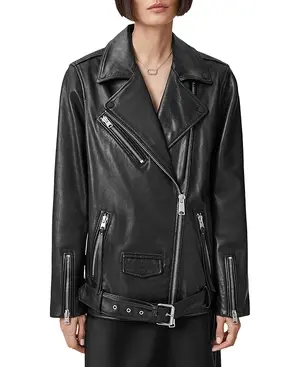 ALLSAINTS Billie Oversized Leather Biker Jacket