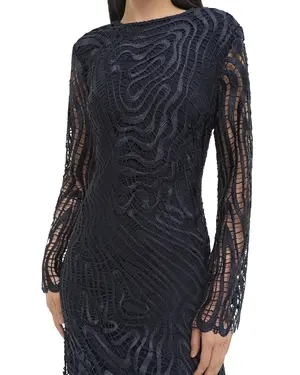Simkhai Vanina Long Sleeve Lace Midi Dress