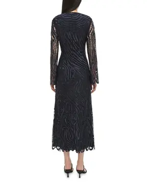 Simkhai Vanina Long Sleeve Lace Midi Dress