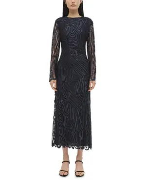 Simkhai Vanina Long Sleeve Lace Midi Dress