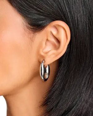 Aqua Mariner Link J Hoop Earrings