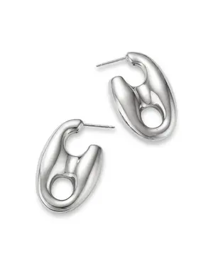 Aqua Mariner Link J Hoop Earrings
