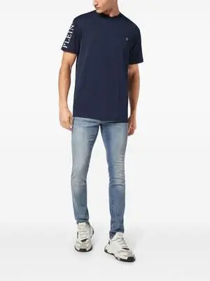 Philipp Plein Logo-patch Cotton T-shirt - Blue
