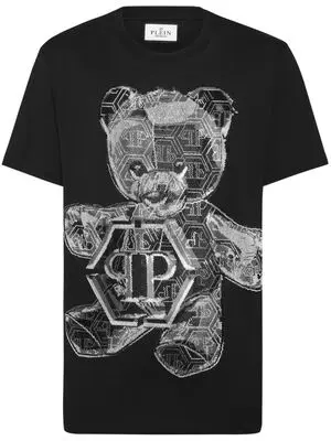 Philipp Plein Teddy Bear-appliqué Cotton Shirt - Black