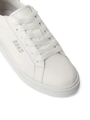 MSGM Logo-embossed Leather Sneakers