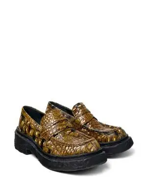 Camper Vamonos Croc-effect Leather Loafers - Brown