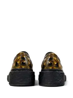 Camper Vamonos Croc-effect Leather Loafers - Brown