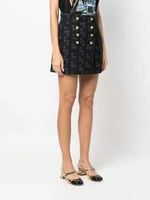 Gucci Double-breasted Tweed Miniskirt