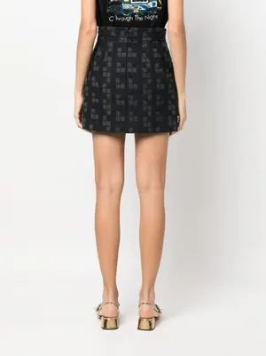 Gucci Double-breasted Tweed Miniskirt
