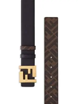 Fendi Ff-logo Reversible Leather Belt
