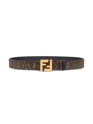 Fendi Ff-logo Reversible Leather Belt
