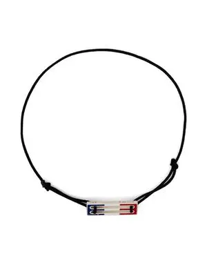 Le Gramme Lacquered Tricolor Cord Bracelet - Blue