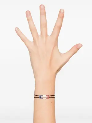 Le Gramme Lacquered Tricolor Cord Bracelet - Blue