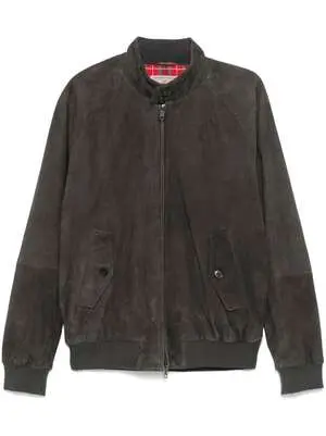 BARACUTA G9 Harrington Panelled Suede Jacket