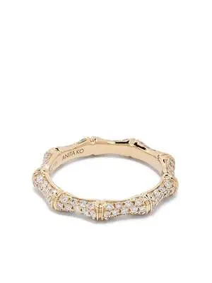 ANITA KO 18kt Yellow Bamboo Diamond Band Ring - Gold
