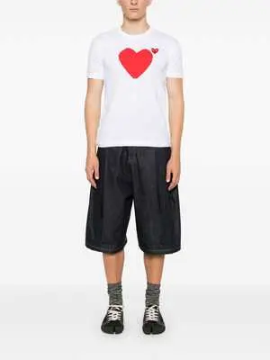 Play Comme Des Garcon Heart-print T-shirt - White
