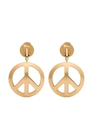 Moschino Peace Sign Clip-on Earrings - Gold