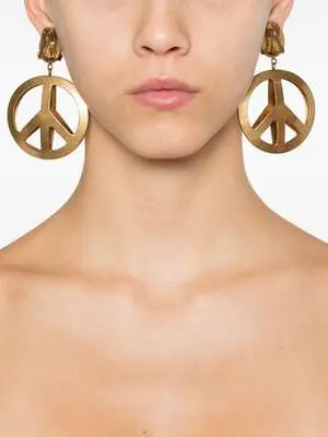 Moschino Peace Sign Clip-on Earrings