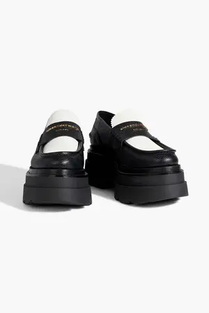 Alexander Wang Carter Pebbled-leather Platform Loafers