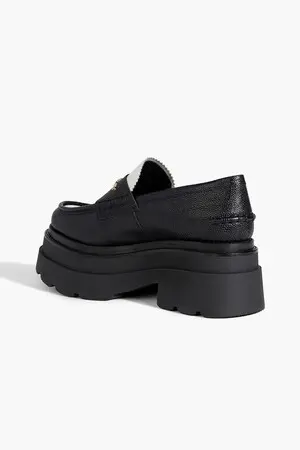 Alexander Wang Carter Pebbled-leather Platform Loafers
