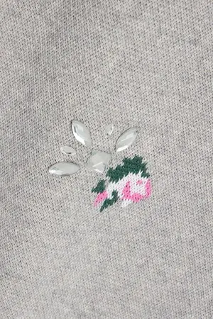 Autumn Cashmere Embellished Jacquard-knit Cotton Sweater