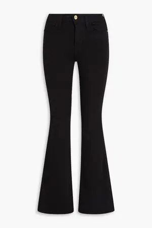 FRAME Le Flare High-rise Flared Jeans - Black