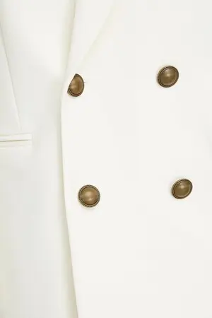 FRAME Double-breasted Twill Blazer