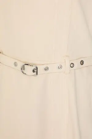 3.1 Phillip Lim Belted Denim Midi Dress - Ecru