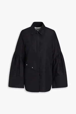 3.1 Phillip Lim Button-detailed Cotton-blend Poplin Shirt - Midnight Blue