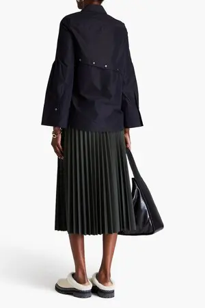 3.1 Phillip Lim Button-detailed Cotton-blend Poplin Shirt - Midnight Blue