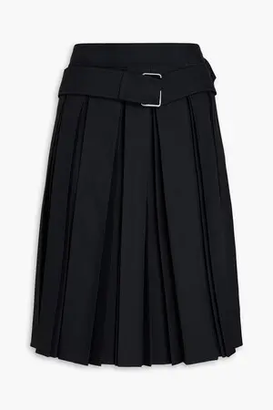 PETER DO Belted Pleated Sateen Skirt