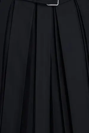 PETER DO Belted Pleated Sateen Skirt