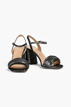 SERGIO ROSSI Metallic Suede Sandals