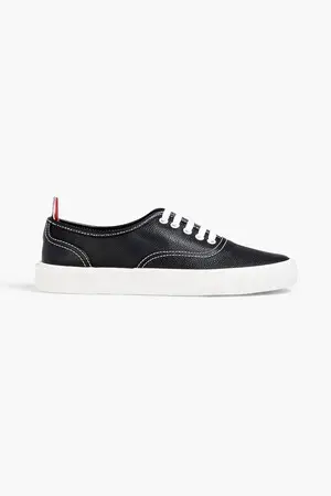 Thom Browne Pebbled-leather Low-top Sneakers