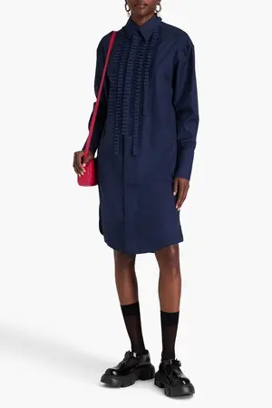 Marni Ruffled Cotton-poplin Shirt Dress