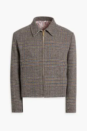 Thom Browne Twill-paneled Checked Wool-tweed Jacket