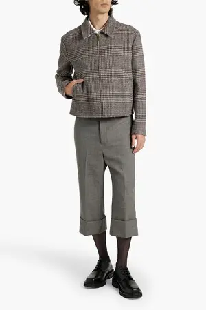 Thom Browne Twill-paneled Checked Wool-tweed Jacket