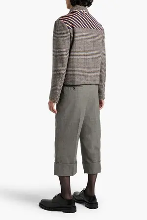 Thom Browne Twill-paneled Checked Wool-tweed Jacket