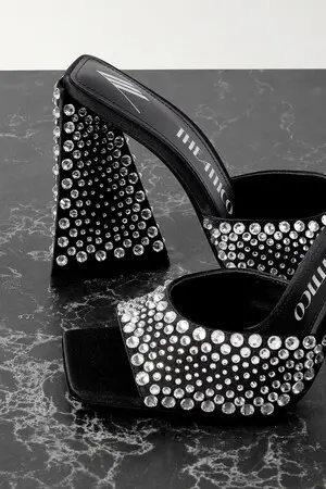 Attico Devon Crystal-embellished Mules
