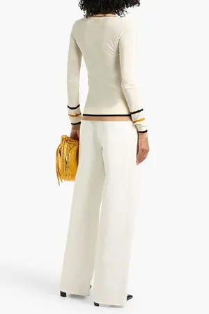Marni Striped Wool And Silk-blend Sweater