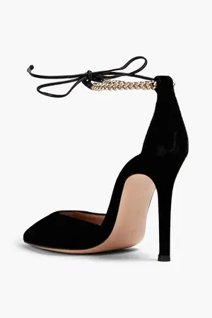 GIANVITO ROSSI Leather-trimmed Velvet Pumps