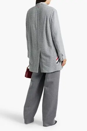 Thom Browne Double-breasted Striped Bouclé-tweed Blazer