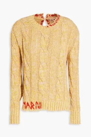 Marni Mélange Cable-knit Cotton Sweater