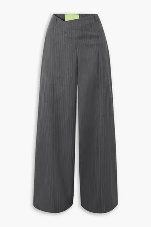 Gauge81 Gauge 81 Tora Pinstriped Wool Wide-Leg Pants - Dark Gray