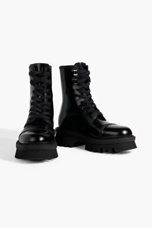 FERRAGAMO Kira Leather Combat Boots