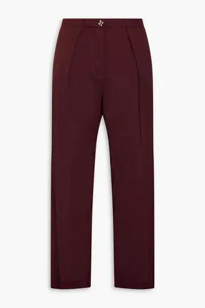 Acne Studios Pleated Satin Wide-leg Pants