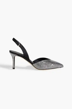 FERRAGAMO Ferragamo Ileen 70 Crystal-Embellished Slingback Pumps - Black